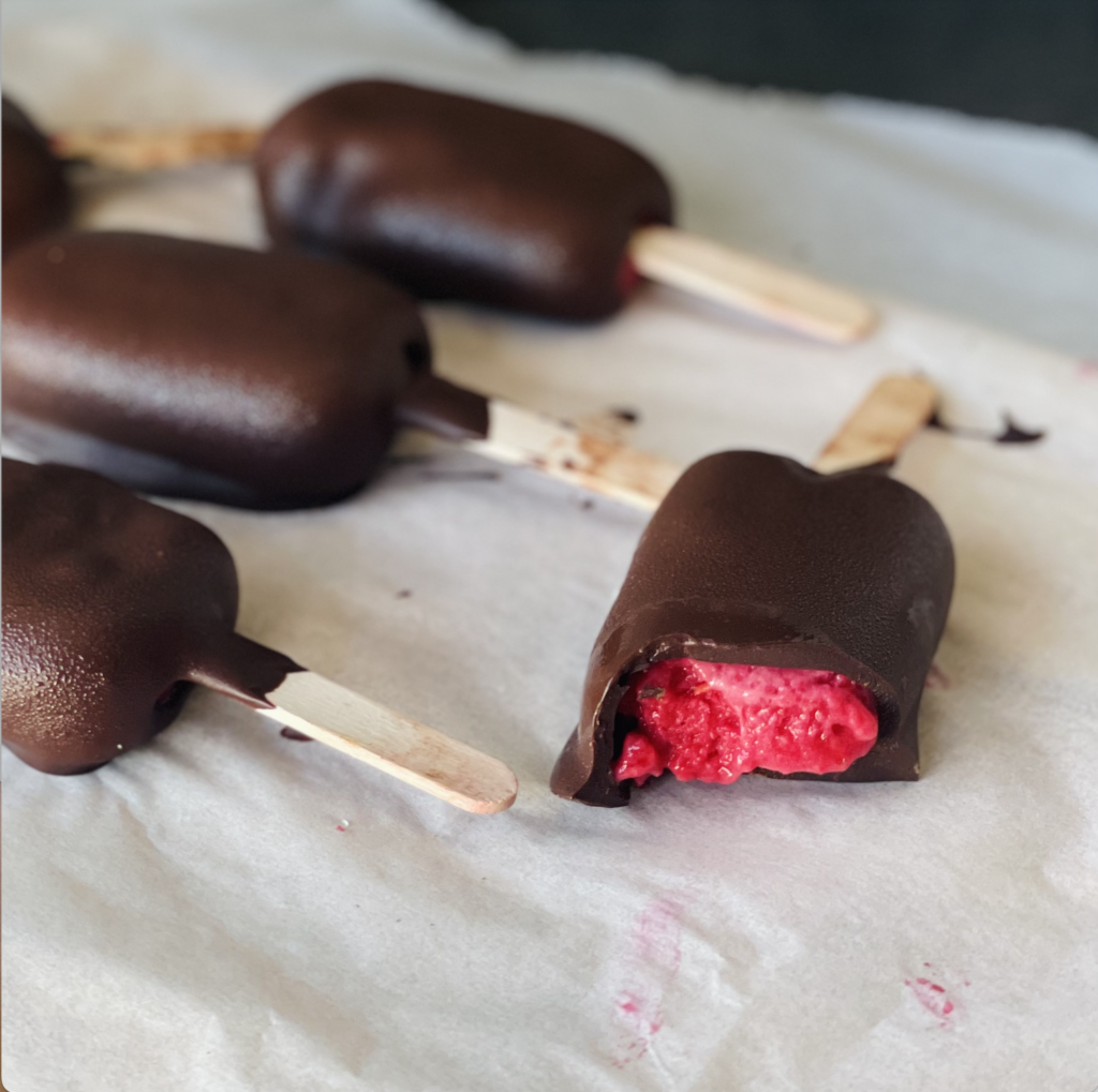 Raspberry Sorbet Magnums - The Happy Pear