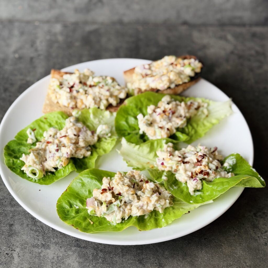 Chickpea "Tuna" Salad in Lettuce Cups - The Happy Pear