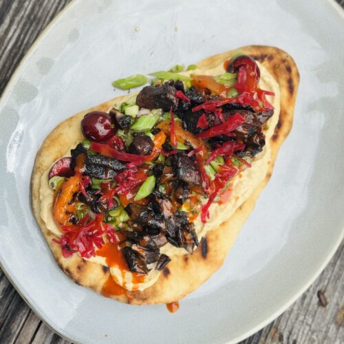 Mushroom Shawarma with Caramelised Apricot Salsa - The Happy Pear