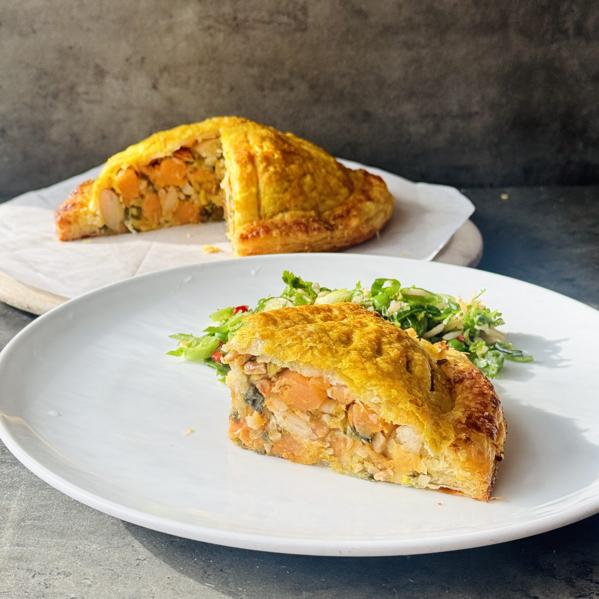 Easter Puff Pastry Pie with Sweet Potato & Leek (Pivithier) - The Happy ...